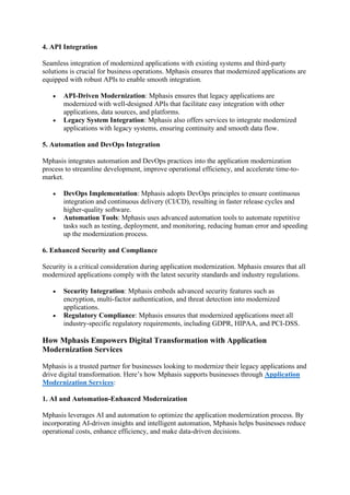 Transforming Legacy Systems: How Mphasis’ Application Modernization Services Drive Business ...
