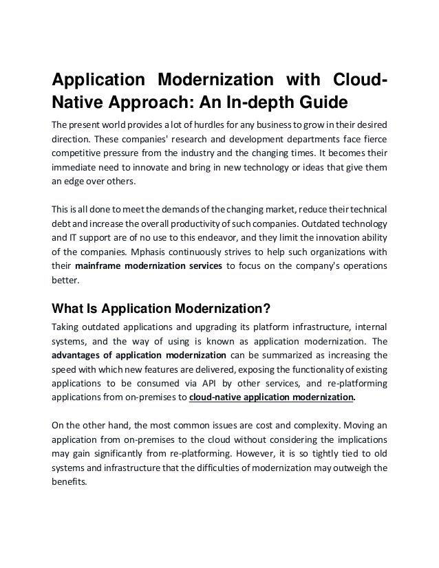 Application Modernization With Cloud Native Approach An In Depth Guidepdf