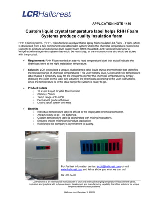 Color Change Temperature (Thermochromic) Indicator Applications | PDF