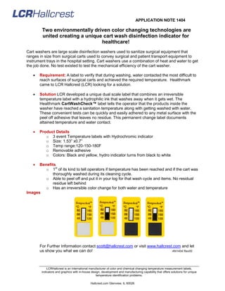 Color Change Temperature (Thermochromic) Indicator Applications | PDF