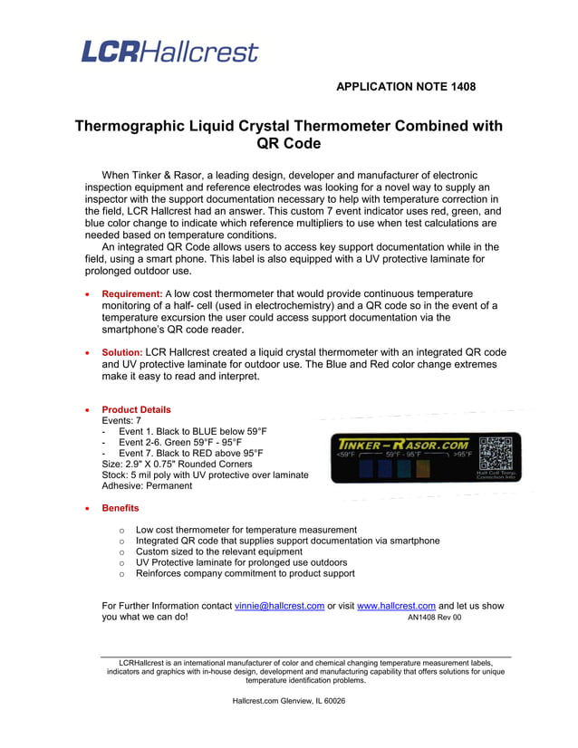Color Change Temperature (Thermochromic) Indicator Applications | PDF