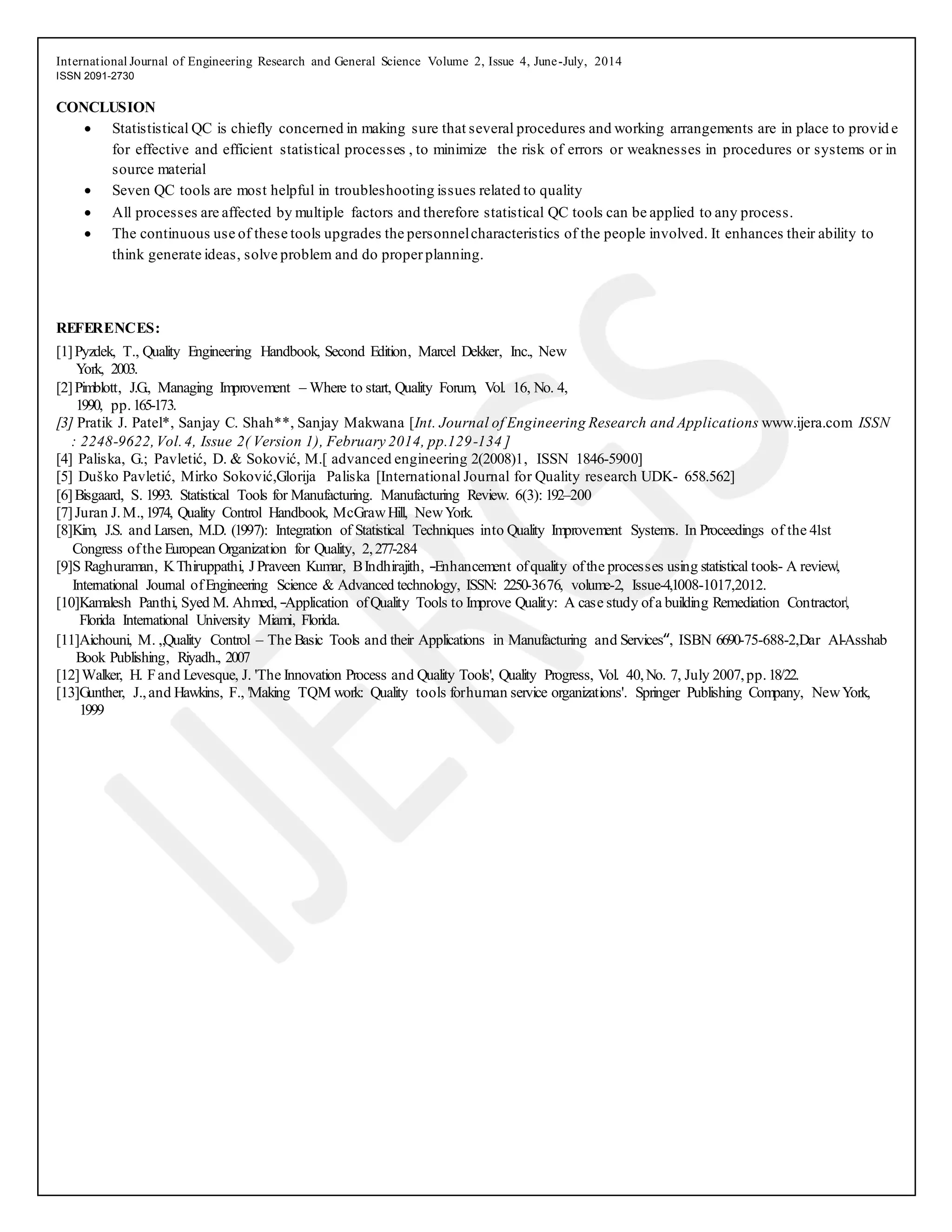 7 QC quality control (7 QC) tools for continuous improvement of ...