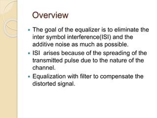 Application of adaptive linear equalizer | PPT
