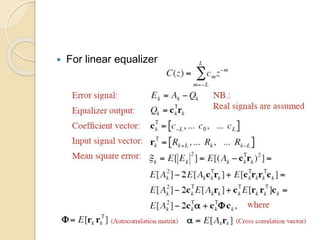 Application of adaptive linear equalizer | PPT