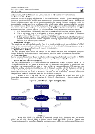 Application of addie model of instruction in teaching learning ...