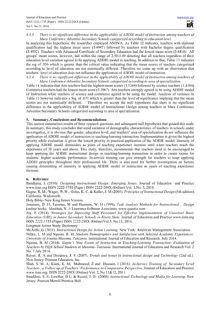 Application of addie model of instruction in teaching learning ...