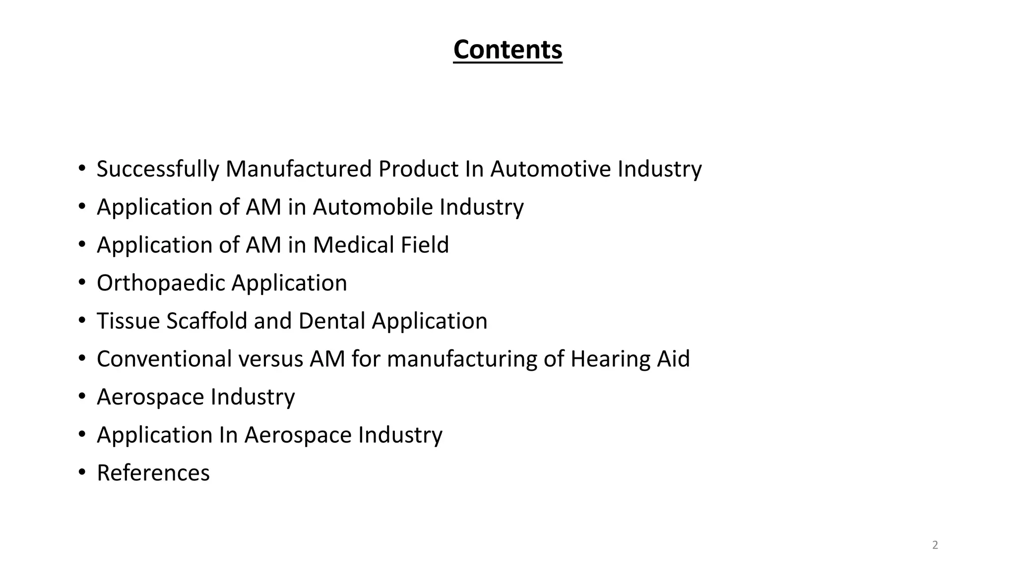 Applications of Additive Manufacturing Technology | PPTX