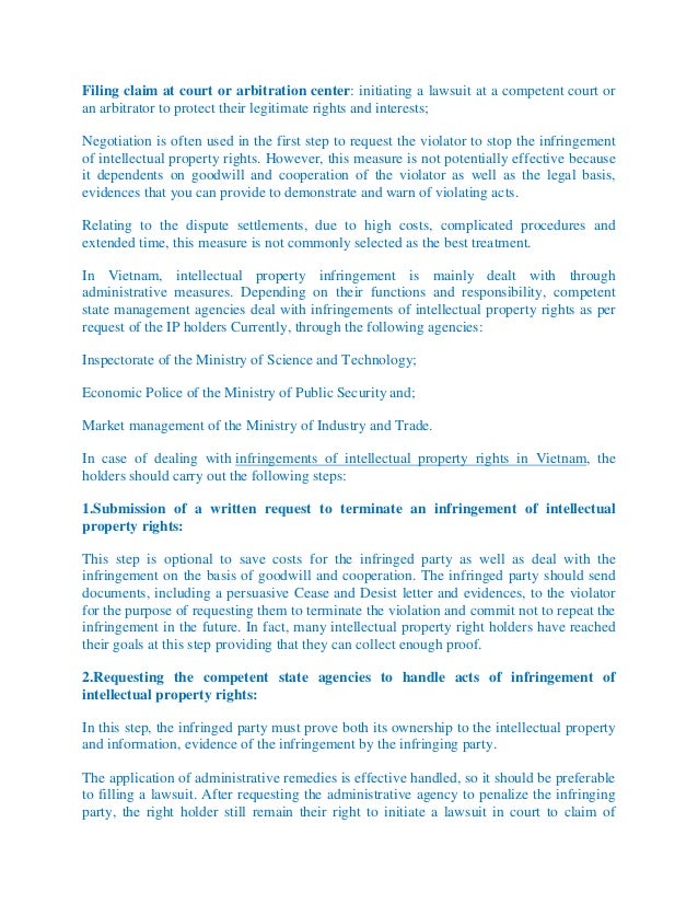 Application of Administrative Measures to Protect Intellectual Property ...