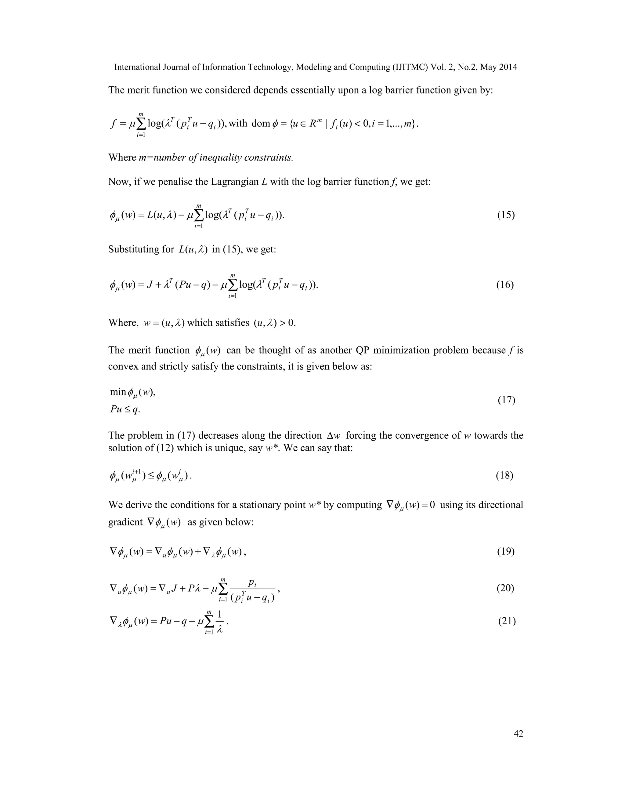 Application of a merit function based interior point method to linear model predictive control | PDF