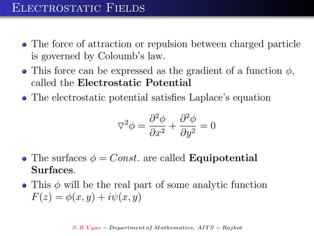 Application Of Analytic Function Pdf Physics Science