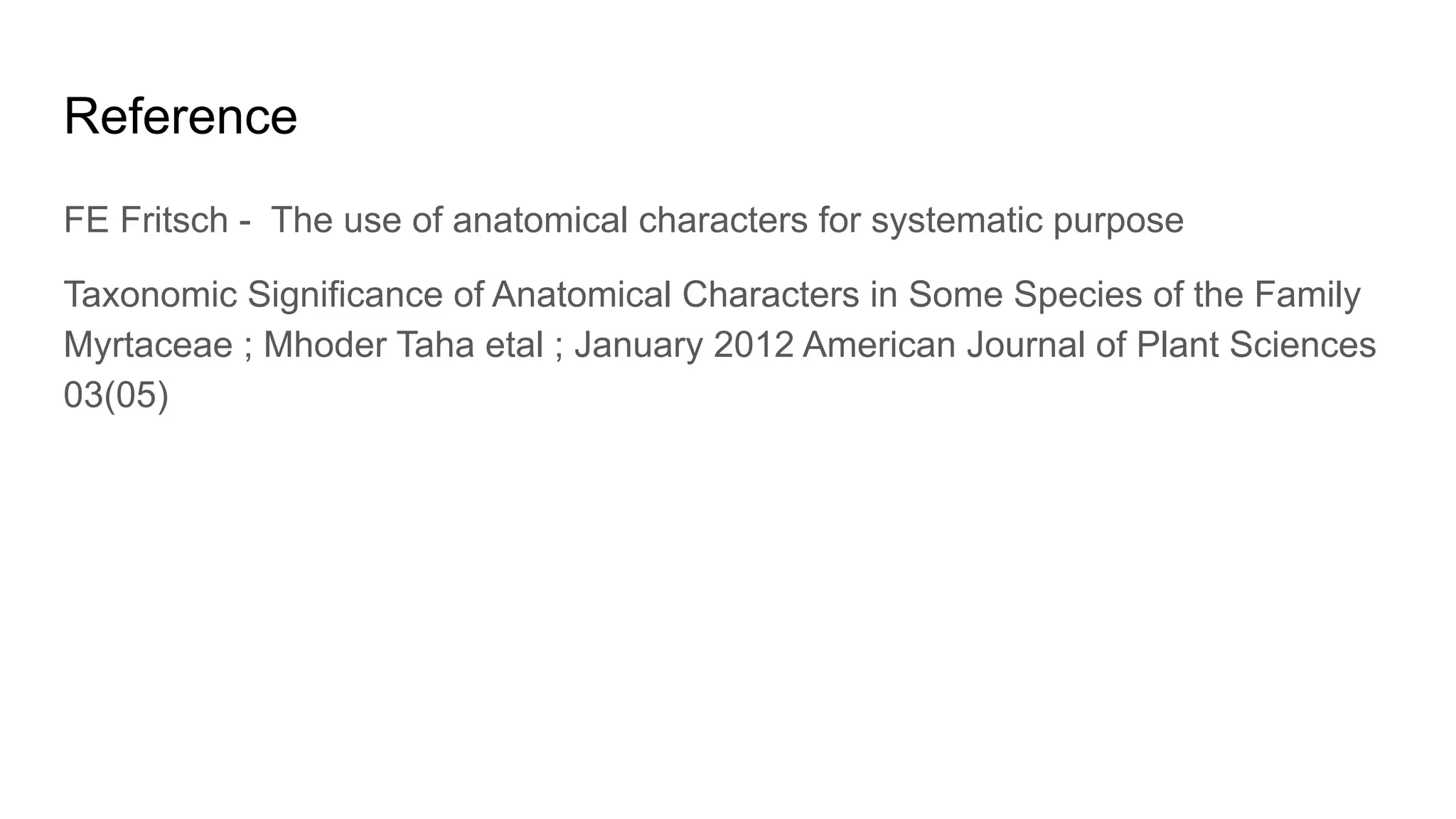 Application of anatomy in Taxonomy | PDF