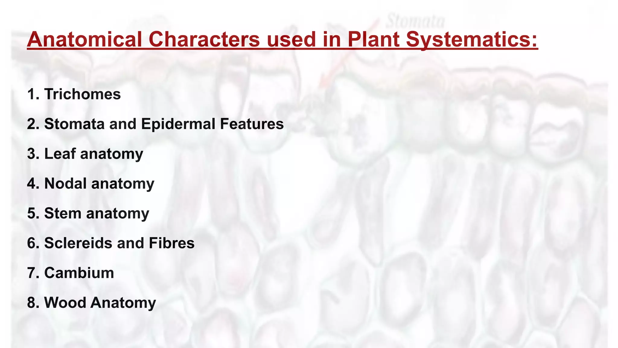 Application of anatomy in Taxonomy | PDF