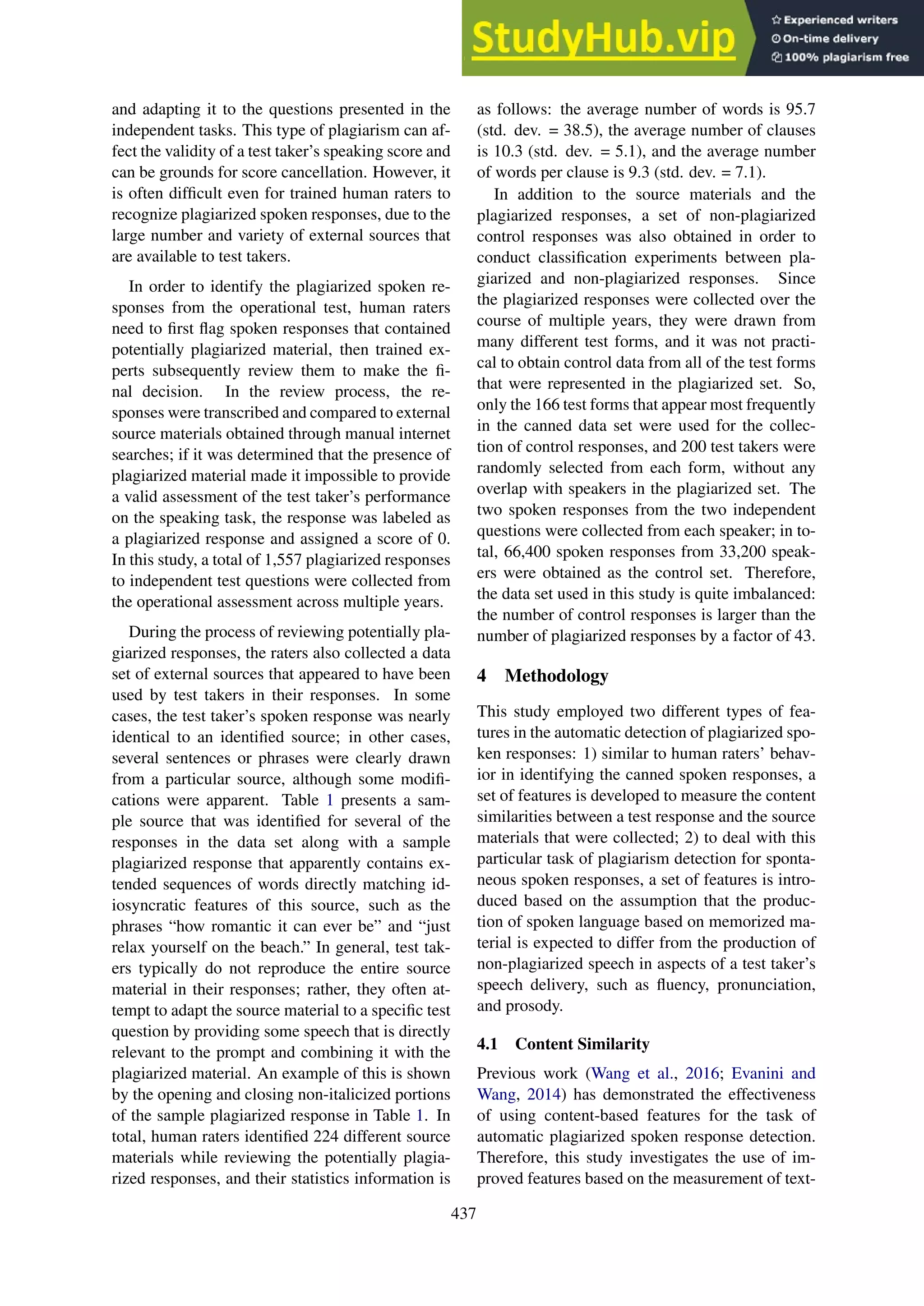 Application Of An Automatic Plagiarism Detection System In A Large Scale Assessment Of English
