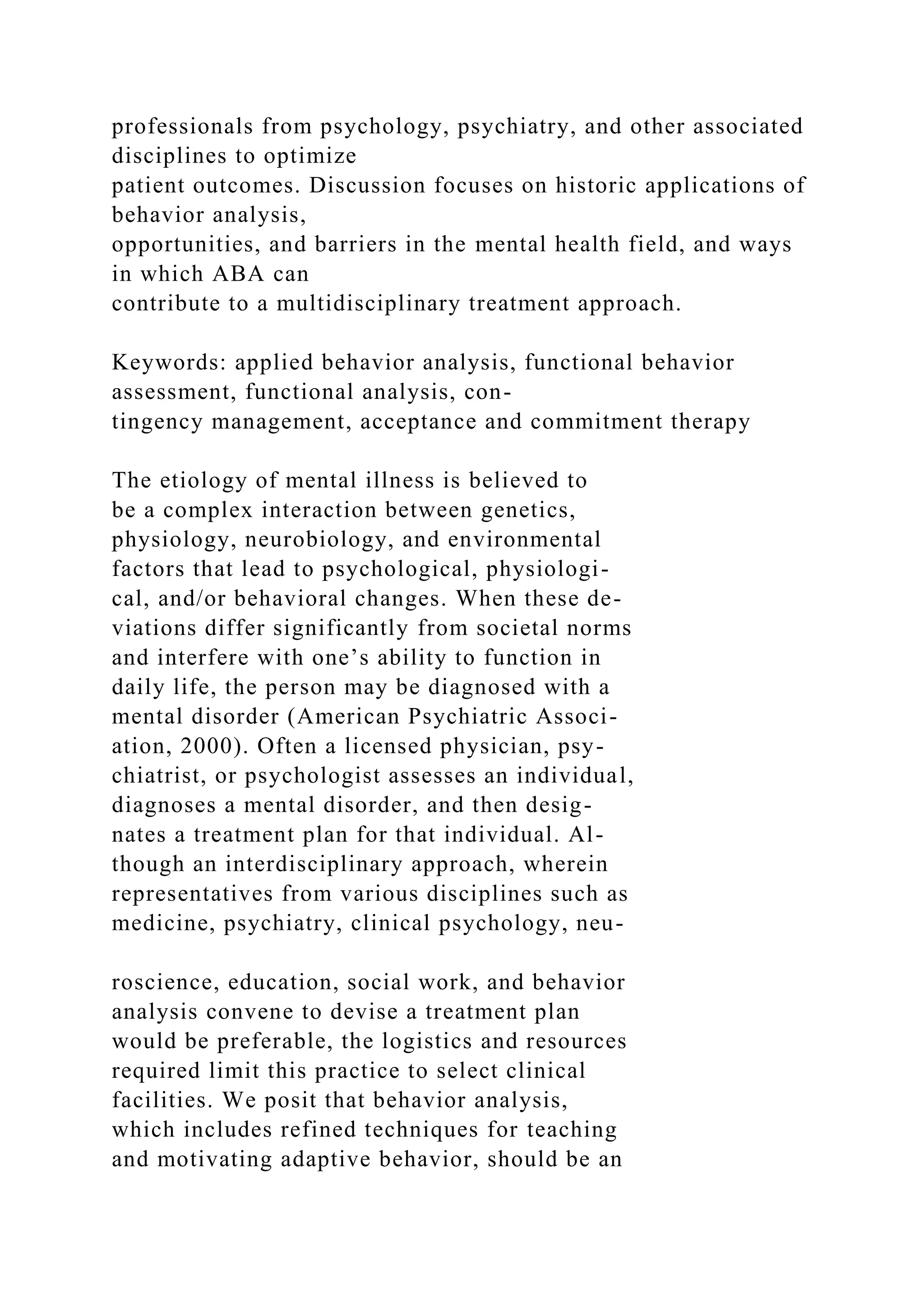 Application of Applied Behavior Analysis to Mental Health Issu.docx