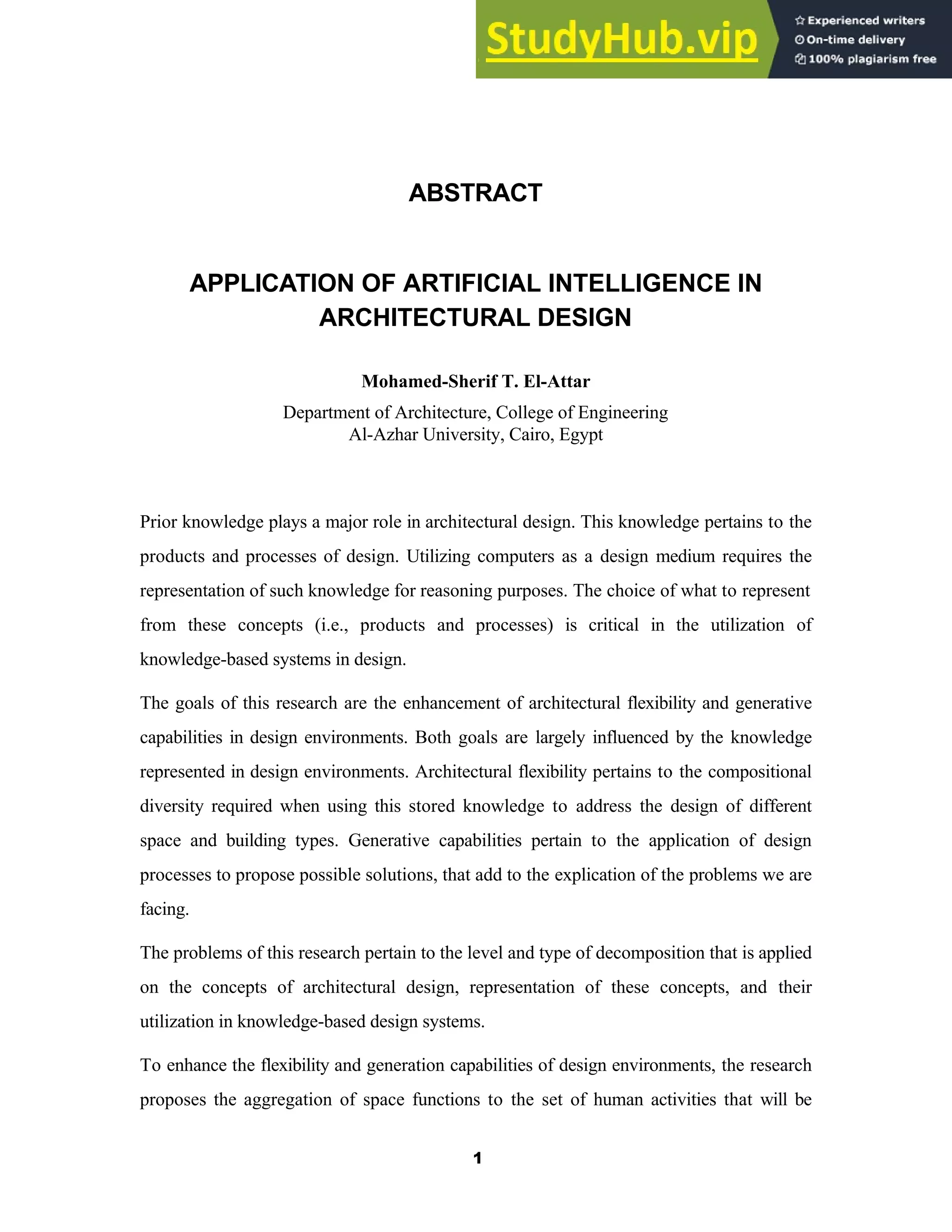 Application Of Artificial Intelligence In Architectural Design Ph.D. Dissertation | PDF ...