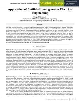 Application Of Artificial Intelligence In Electrical Engineering | PDF