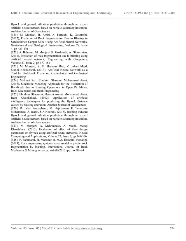 Application Of Artificial Neural Network For Blast Performance Evaluation Pdf Geology Science