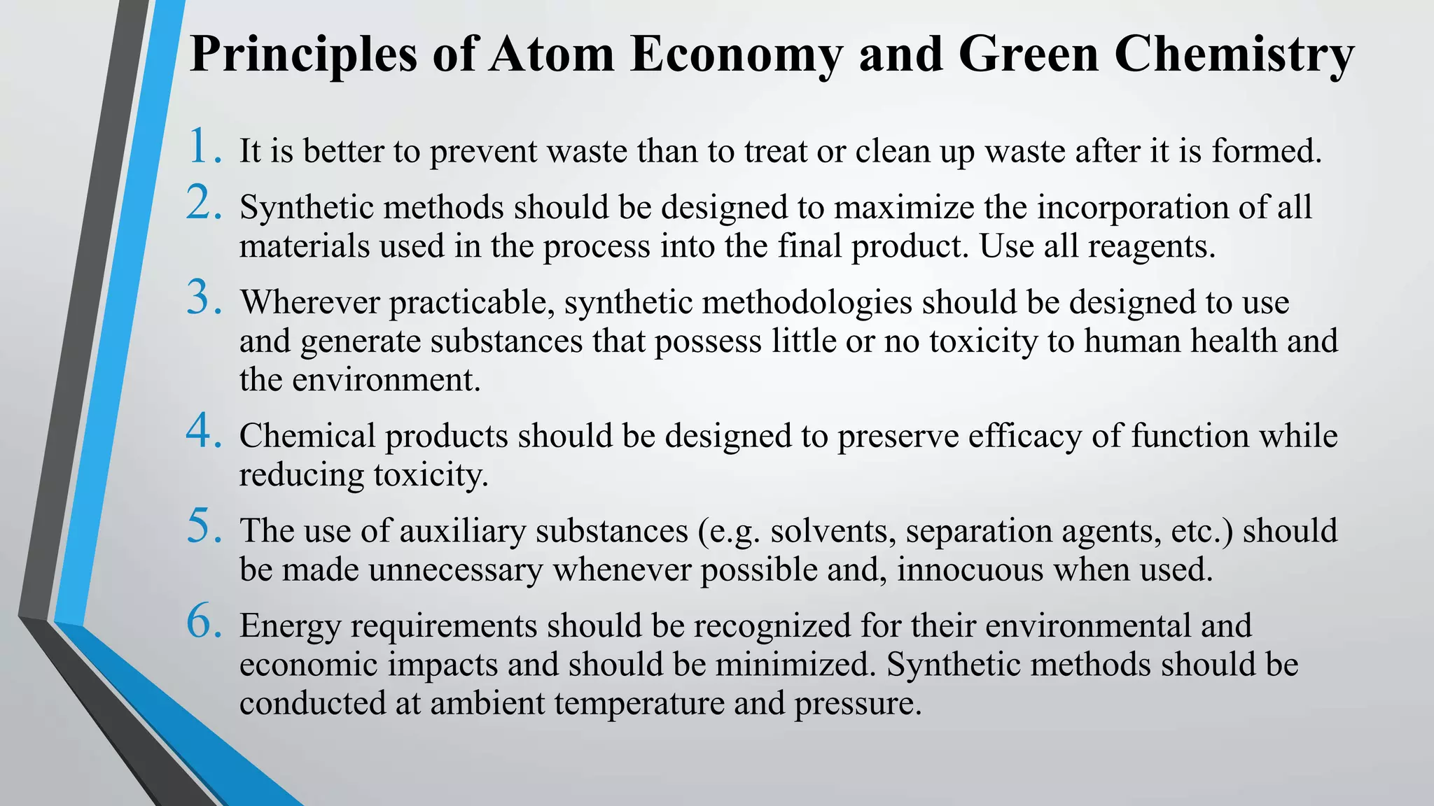 Application and scope of atom economy green chemistry | PPTX ...