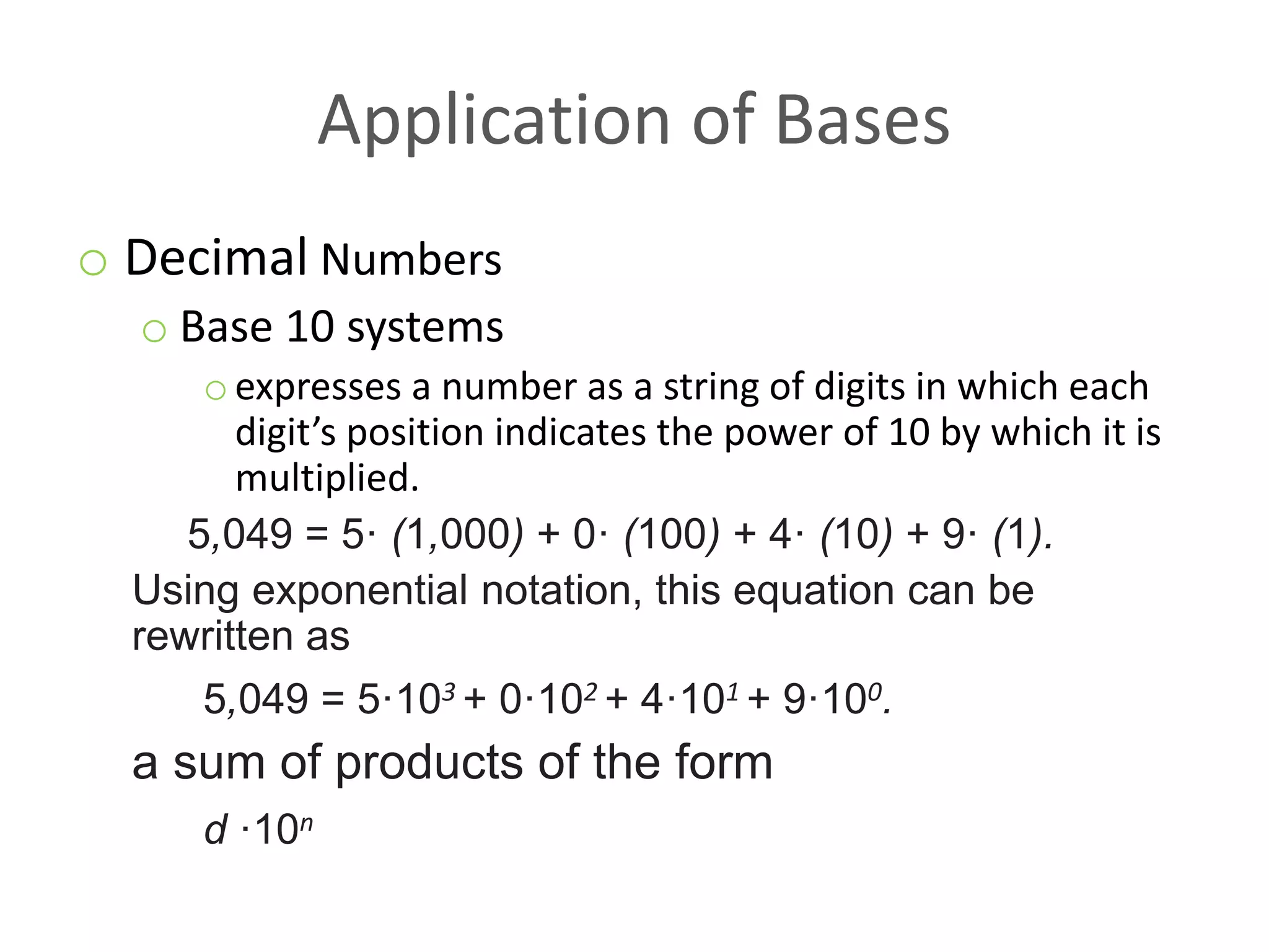 Application of bases | PPTX