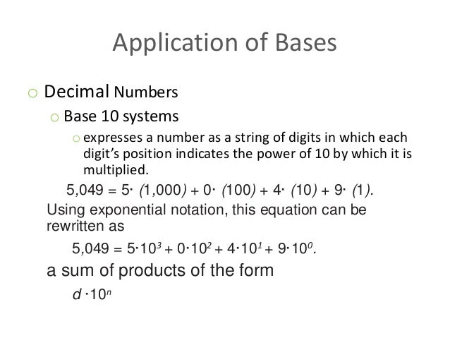 Application of bases