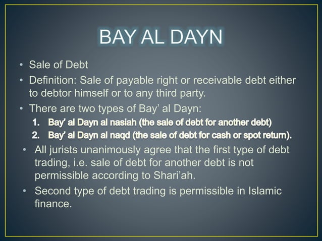 Application of bay al dayn | PPTX