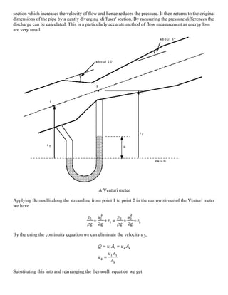Applications of the Bernoulli Equation | PDF