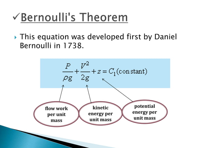 Application of bernoulli's equation | PPTX