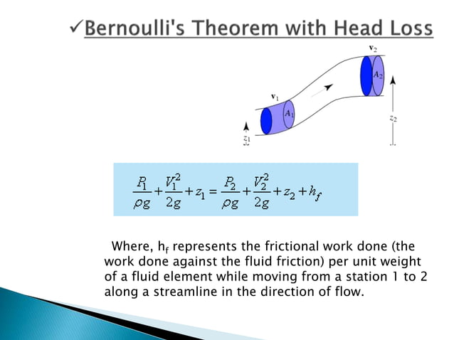 Application of bernoulli's equation | PPTX