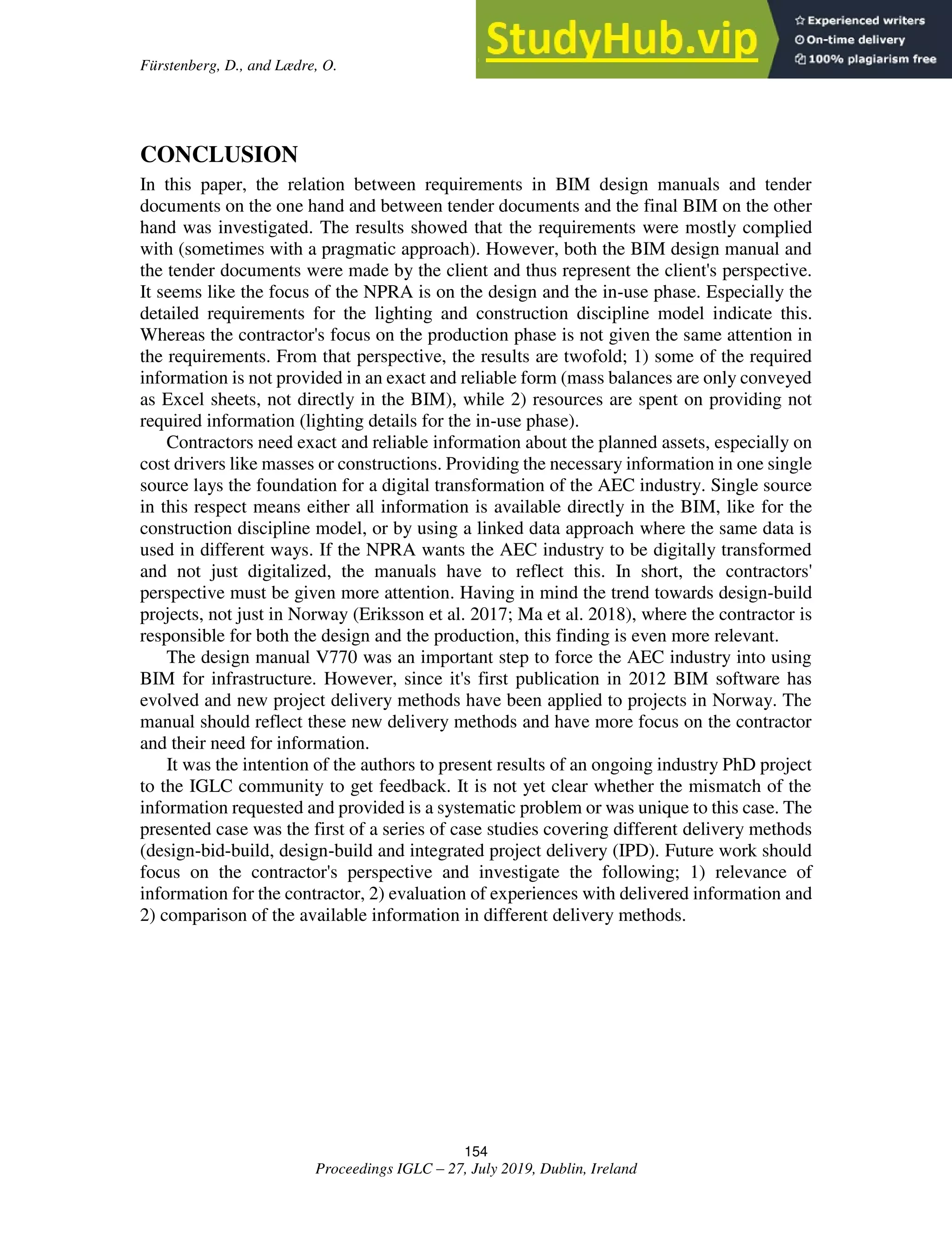 Application Of BIM Design Manuals A Case Study | PDF