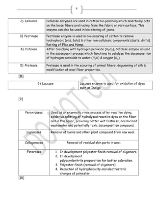 Application of Bio technology in Textile Wet Processing | DOCX