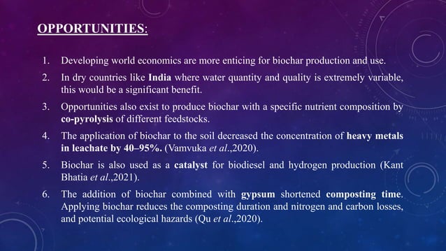 Application Of Biochar In Agriculturepptx Agriculture Industries