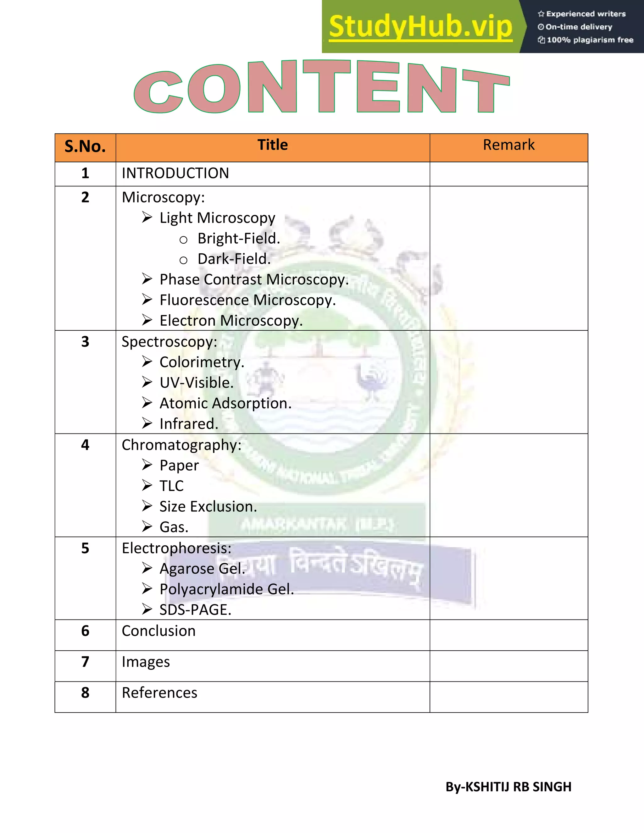 Application Of Biochemical Tools And Techniques. | PDF