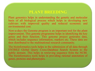 Application of bioinformatics in climate smart horticulture | PPTX