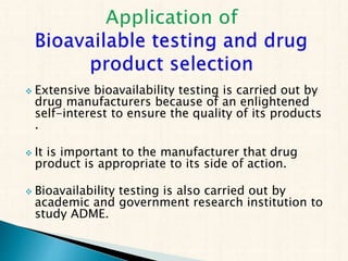 Application of biopharmaceutics in pharmaceutical field.siam(ppt file ...