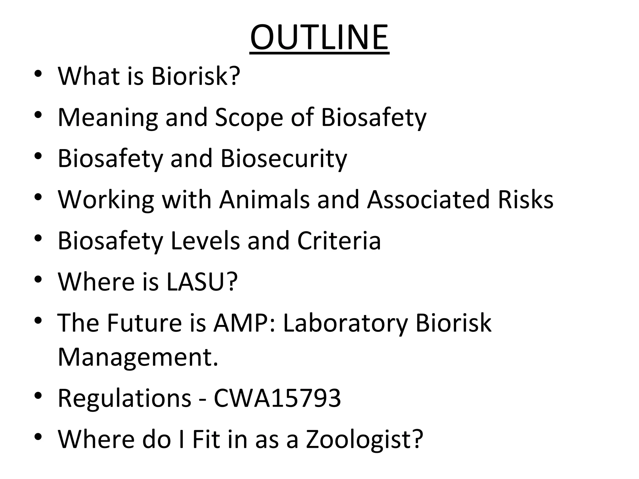 Application of Biorisk Management For Training and Research on Animals ...