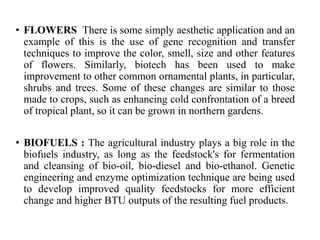 Application of biotechnology | PPTX