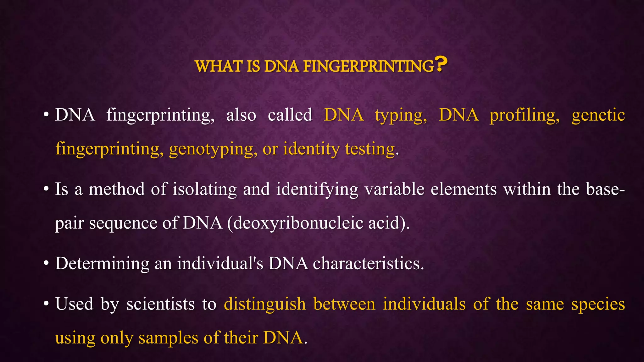 Application of biotechnology in forensic | PPTX