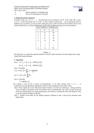 Application of branch and bound method for optimal two stage flow shop ...