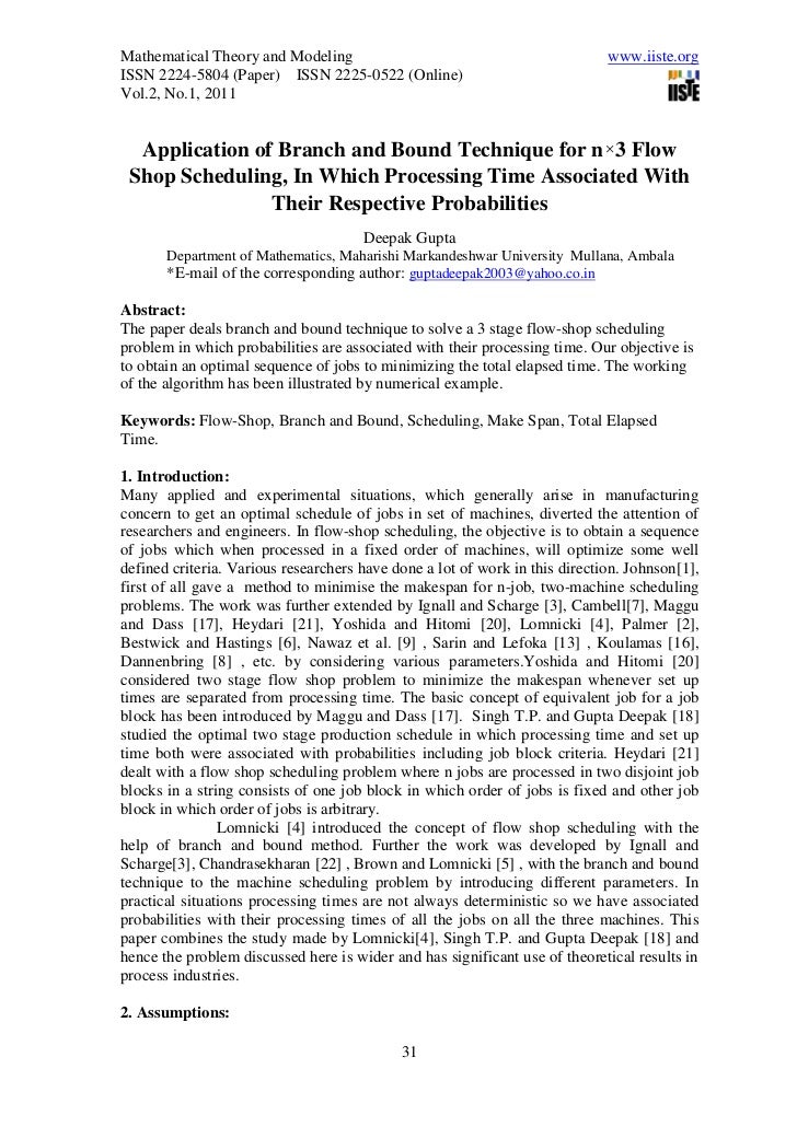 Application of branch and bound technique for nx3 flow shop schedulin…
