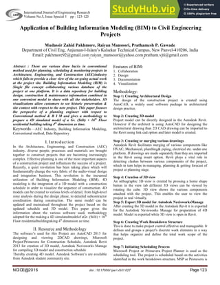 Application Of Building Information Modeling (BIM) To Civil Engineering ...