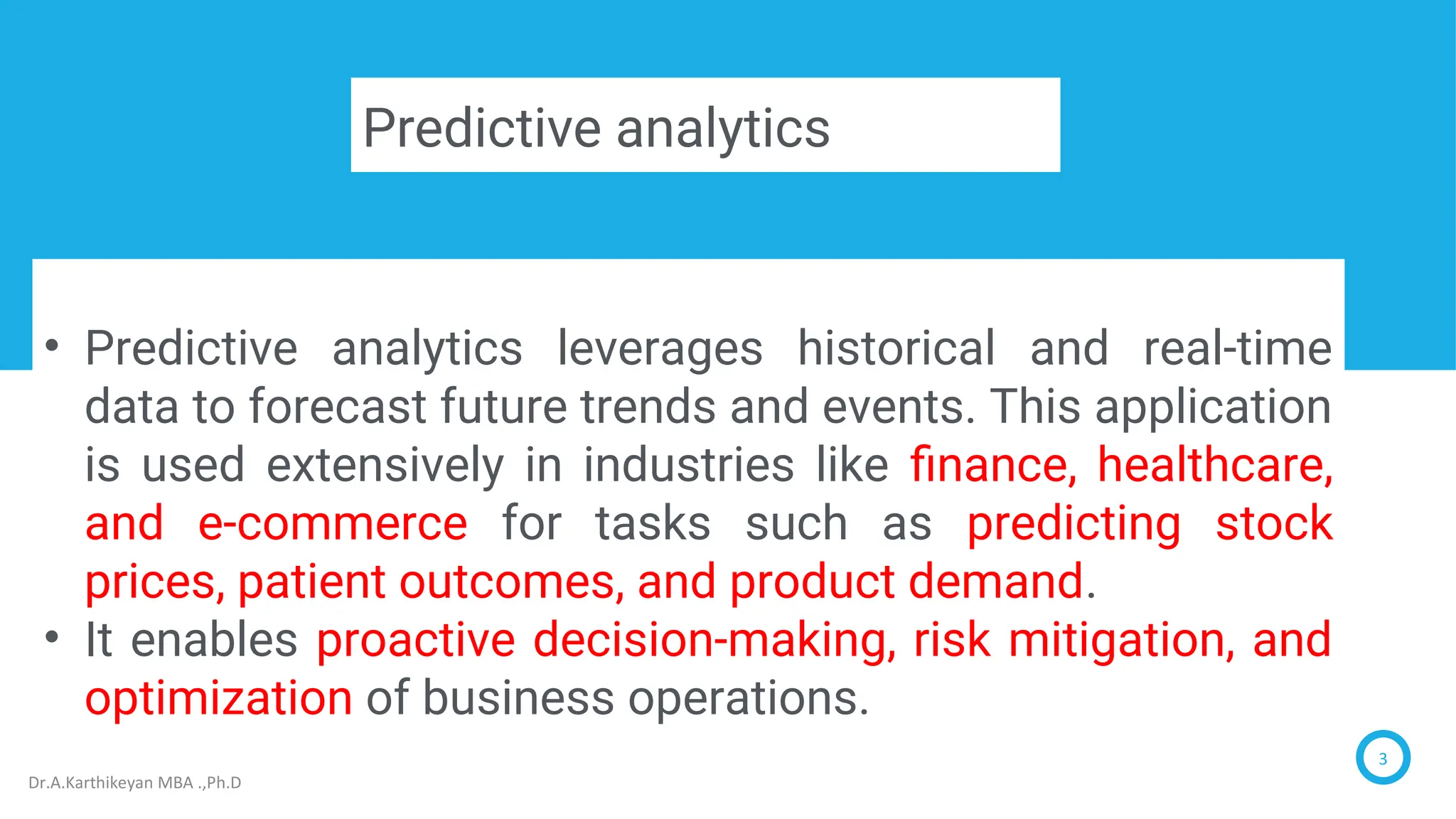 Application of Business Analytics in Real time | PPT