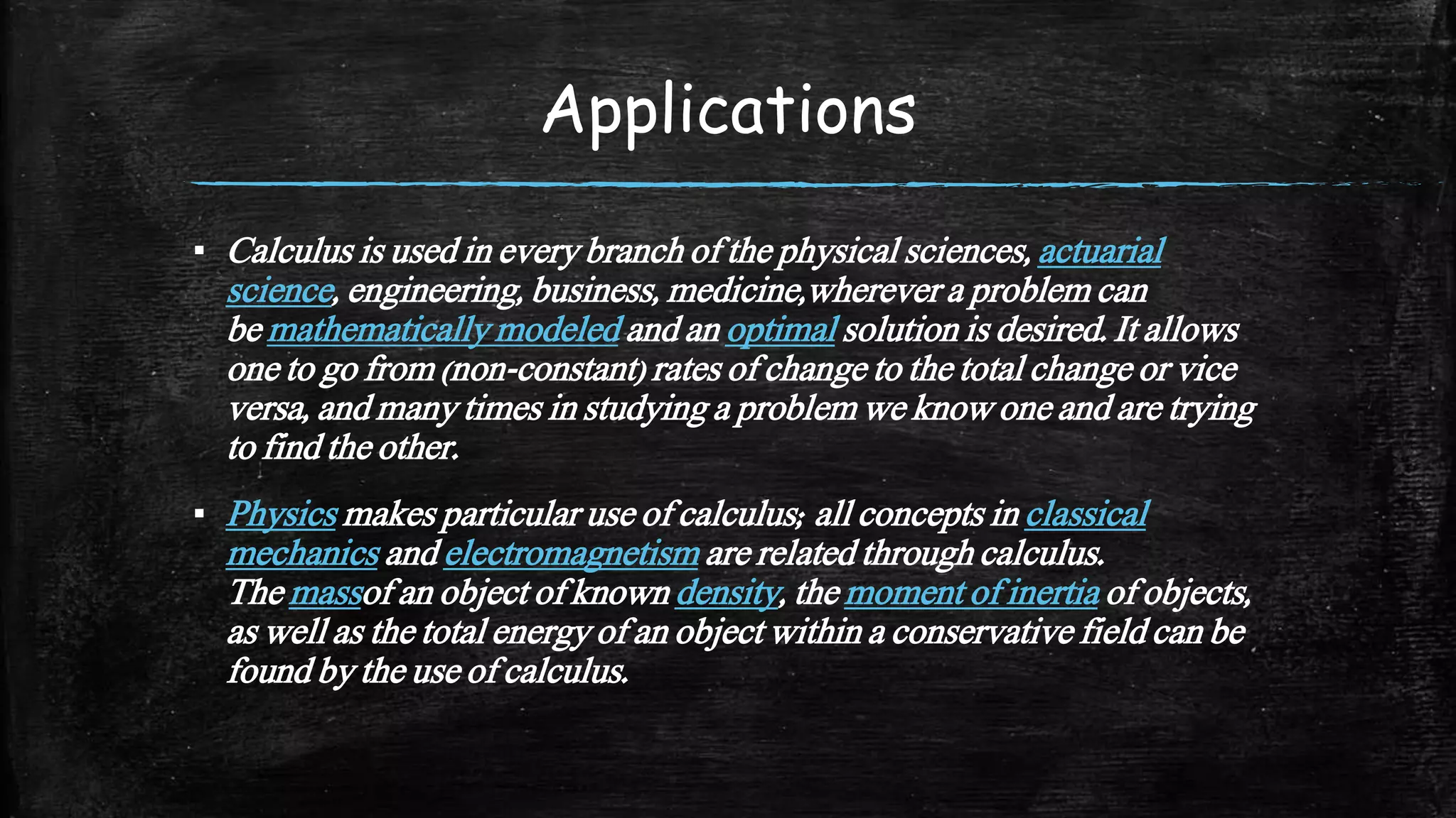 Application of calculus | PPTX