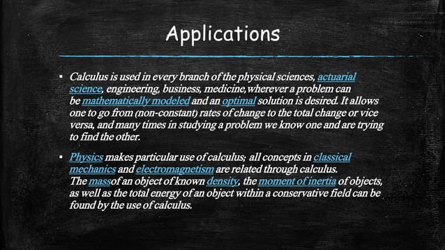 Application of calculus | PPTX | Physics | Science