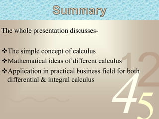 Application of calculus in business | PPTX