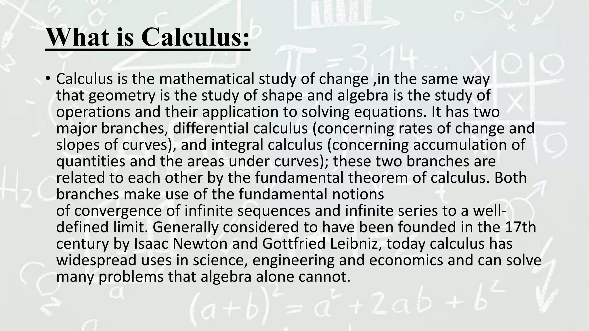 Application of calculus in cse | PPTX | Physics | Science
