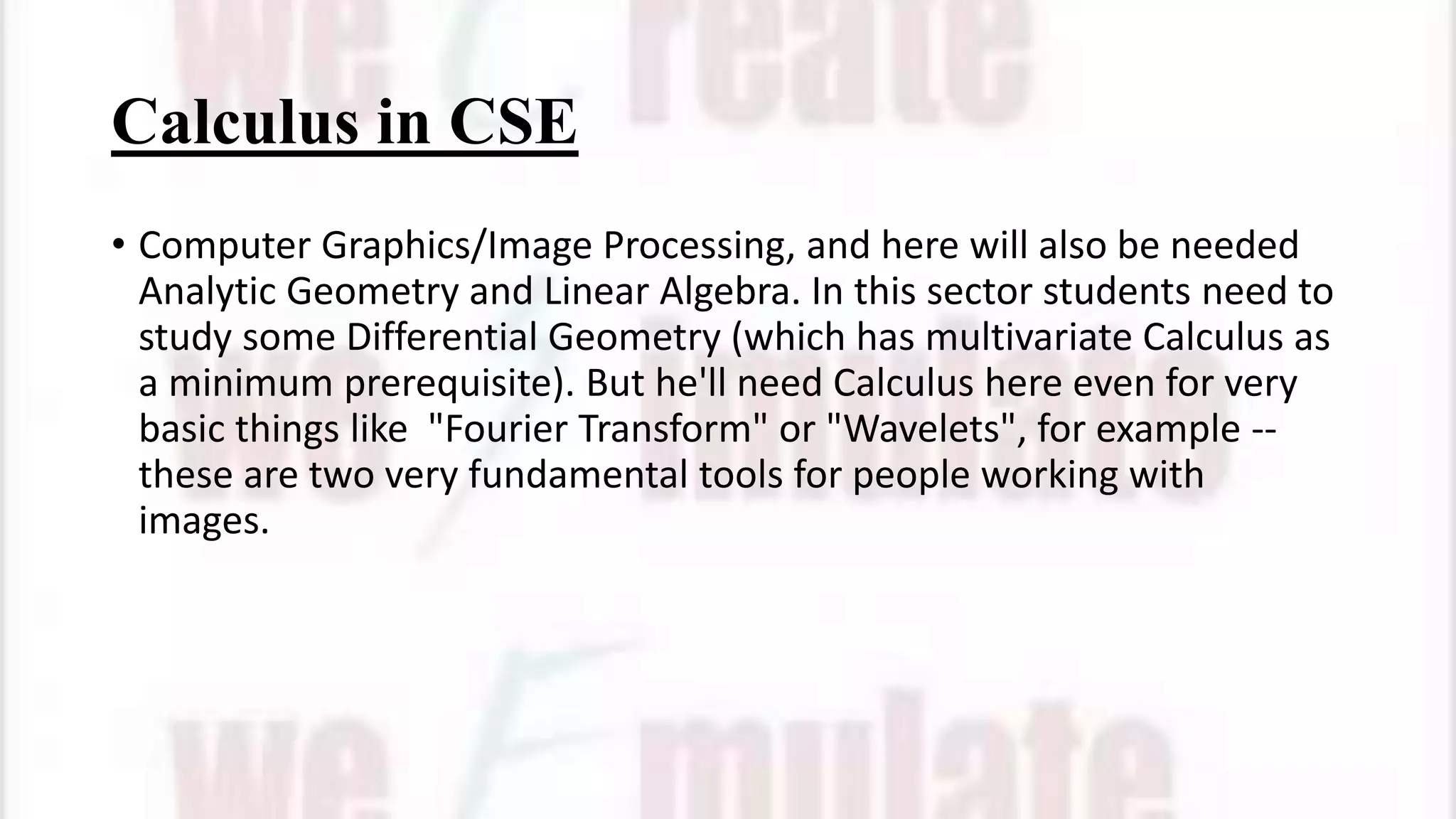 Application of calculus in cse | PPTX | Physics | Science