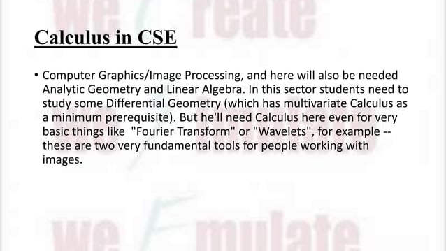 Application of calculus in cse | PPTX | Physics | Science