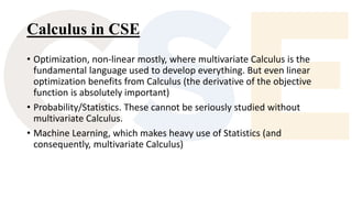 Application of calculus in cse | PPTX | Physics | Science