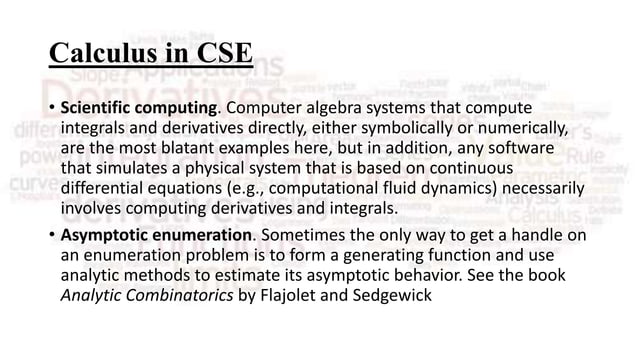 Application of calculus in cse | PPTX | Physics | Science