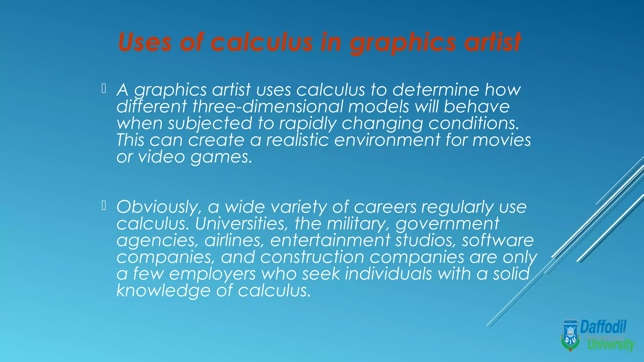 Application of calculus in real life. | PPT
